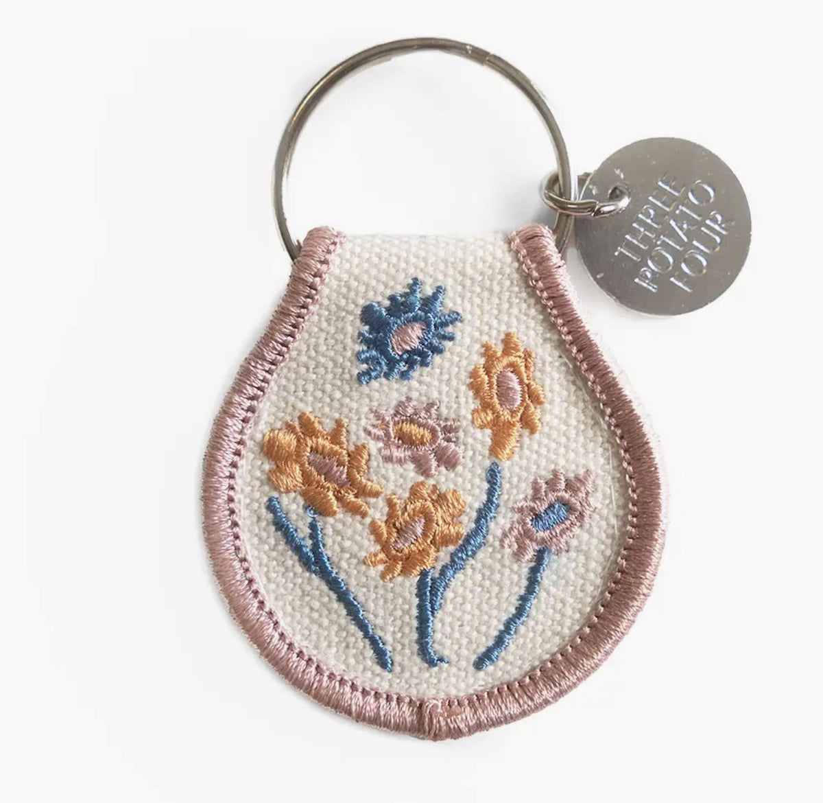 Patch Keychain - Pink Floral x Three Potato Four | Third Drawer Down